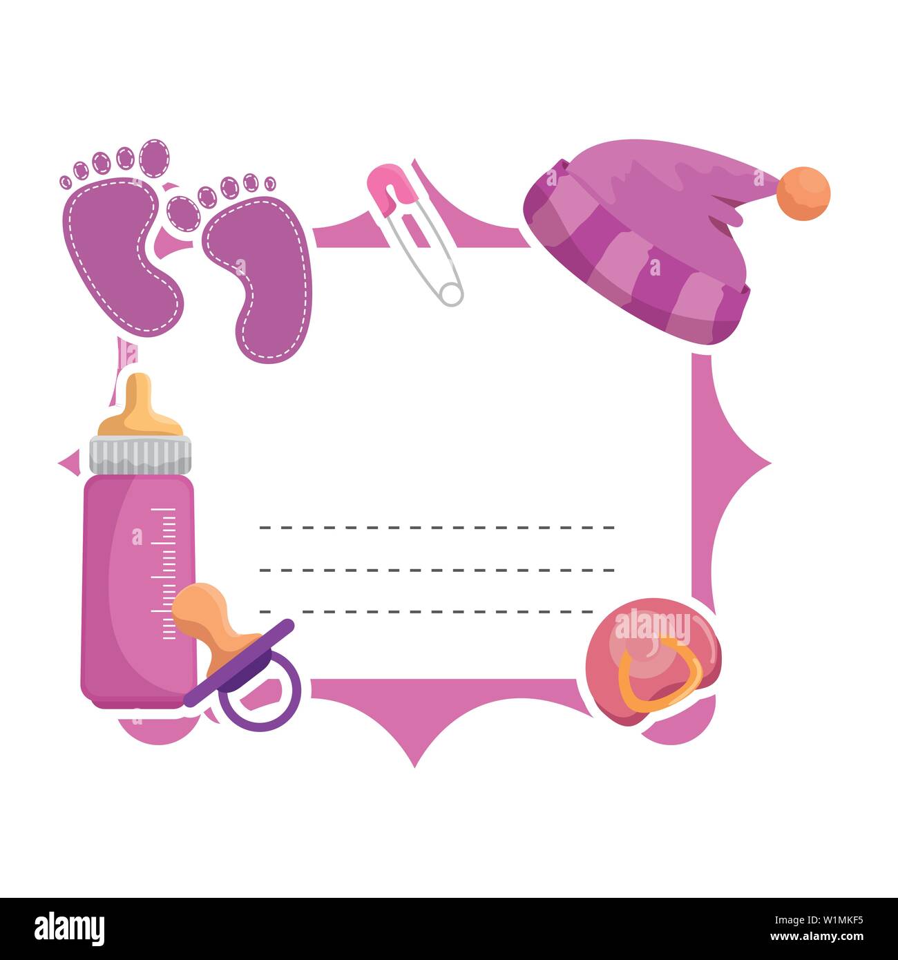 baby shower card frame invitation Stock Vector Image & Art - Alamy