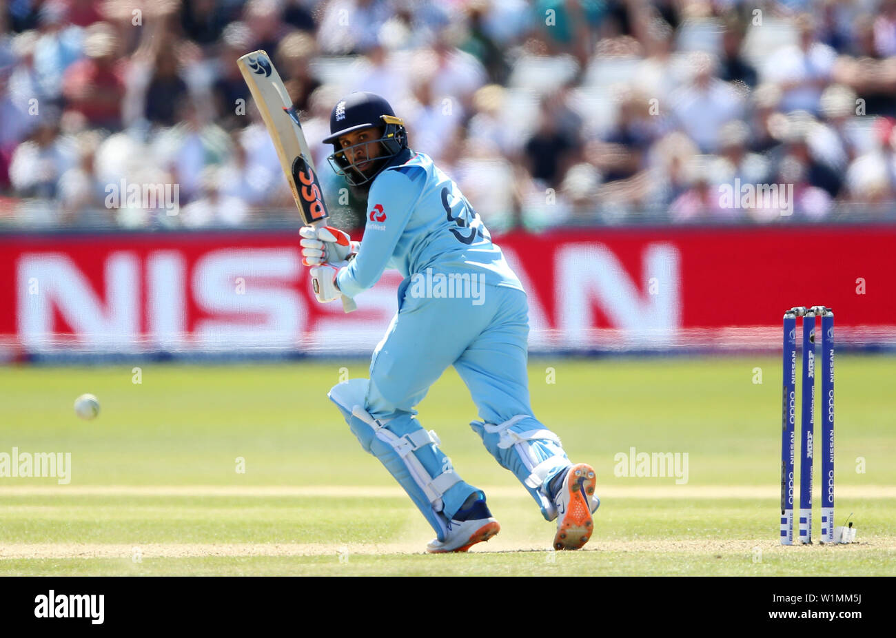 England's Adil Rashid batting during the ICC cricket World Cup group ...