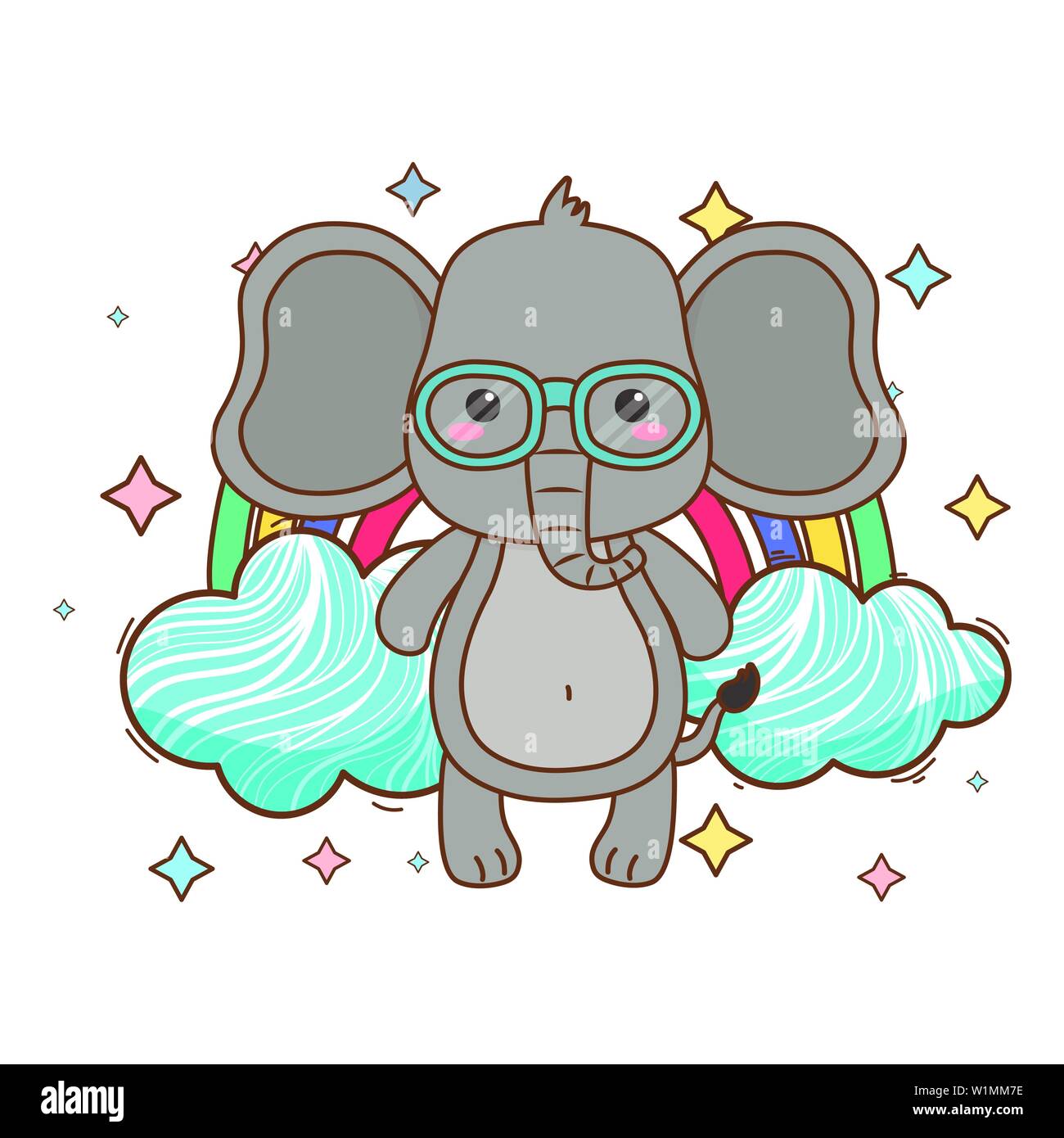 Elephant cartoon design, Animal cute zoo life nature and fauna theme ...