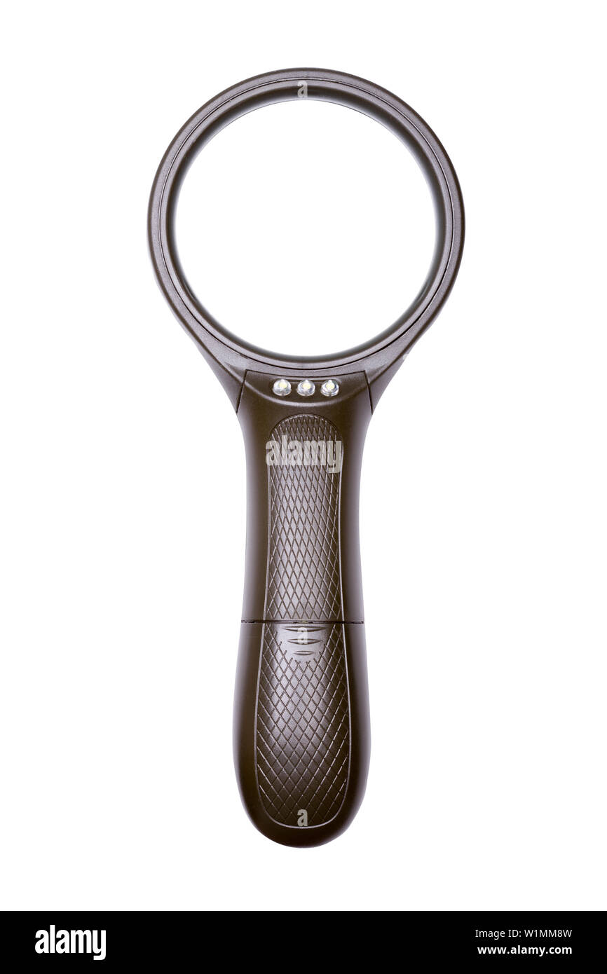 magnifier brown isolated on white background Stock Photo - Alamy