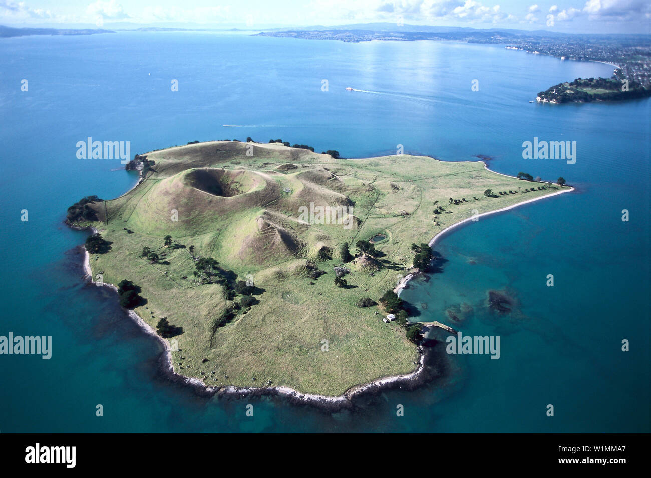 Aerial Photo, Volcanic Island Hauraki Gulf, New Zealand Stock Photo - Alamy