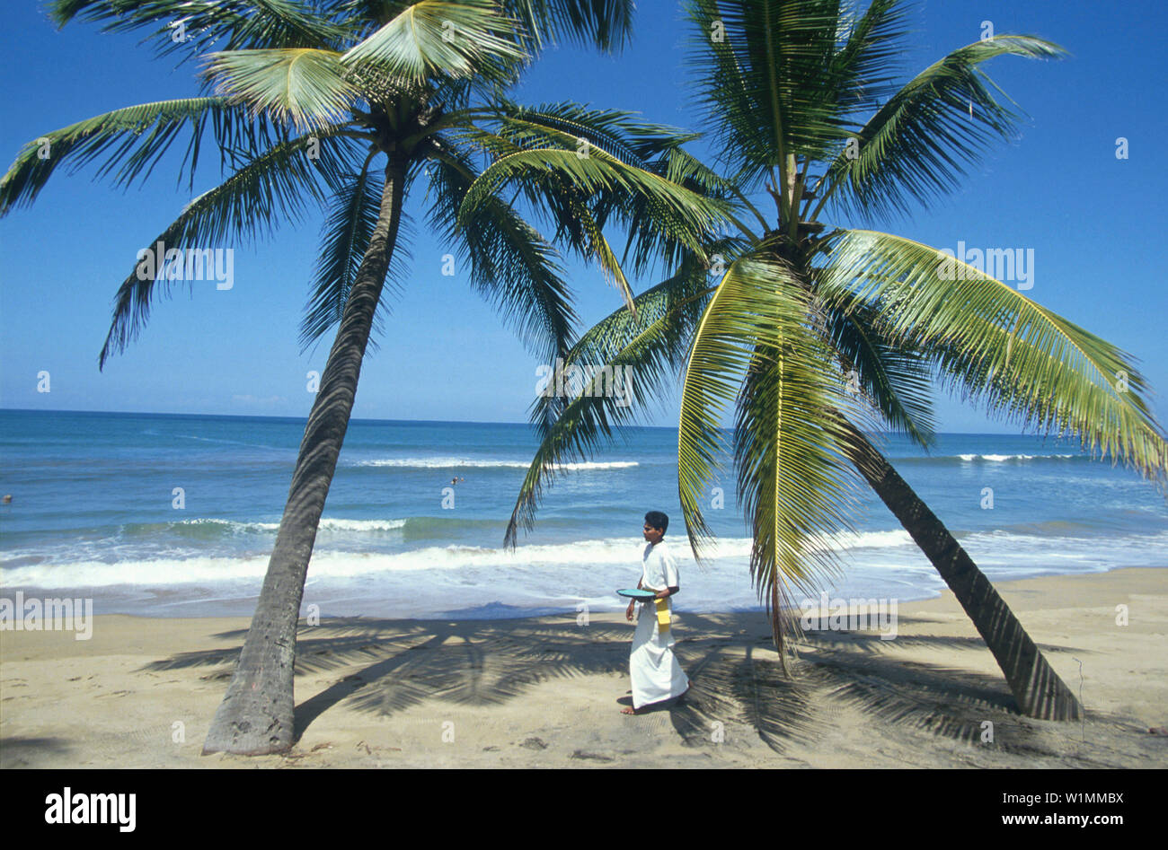 Beach with palm trees, Kalutara Beach, Kalutara, Sri Lanka Stock Photo ...