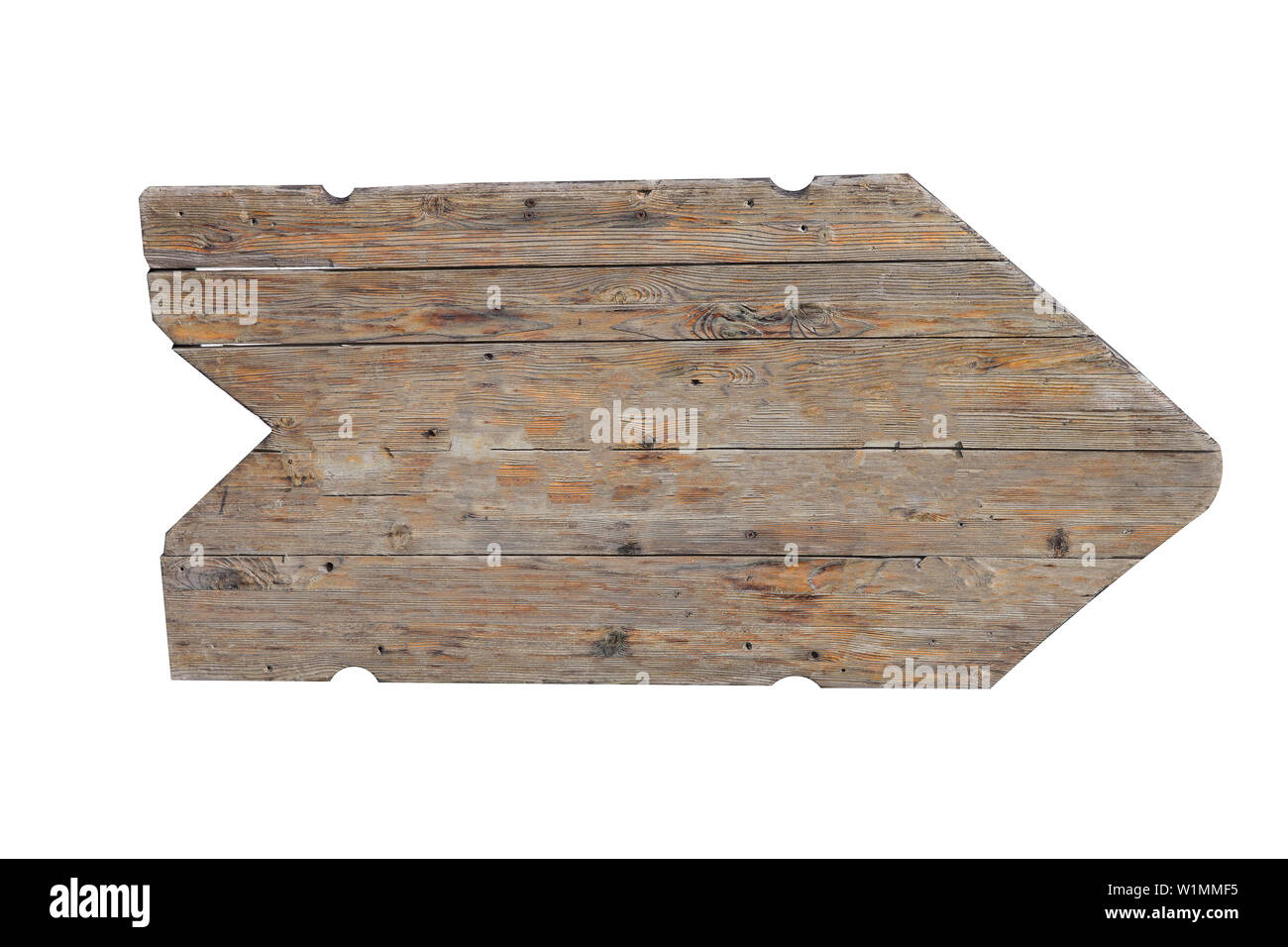 old wooden arrow pointers to. isolated on white background Stock Photo ...
