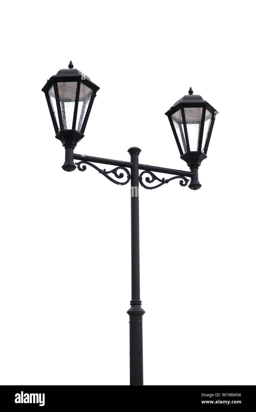 black street lamp. close-up. isolated on white background Stock Photo ...