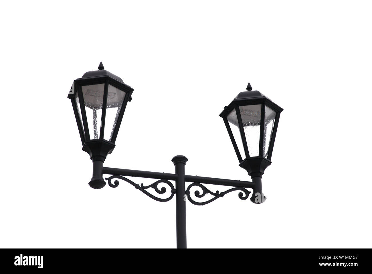 black street lamp. close-up. isolated on white background Stock Photo ...