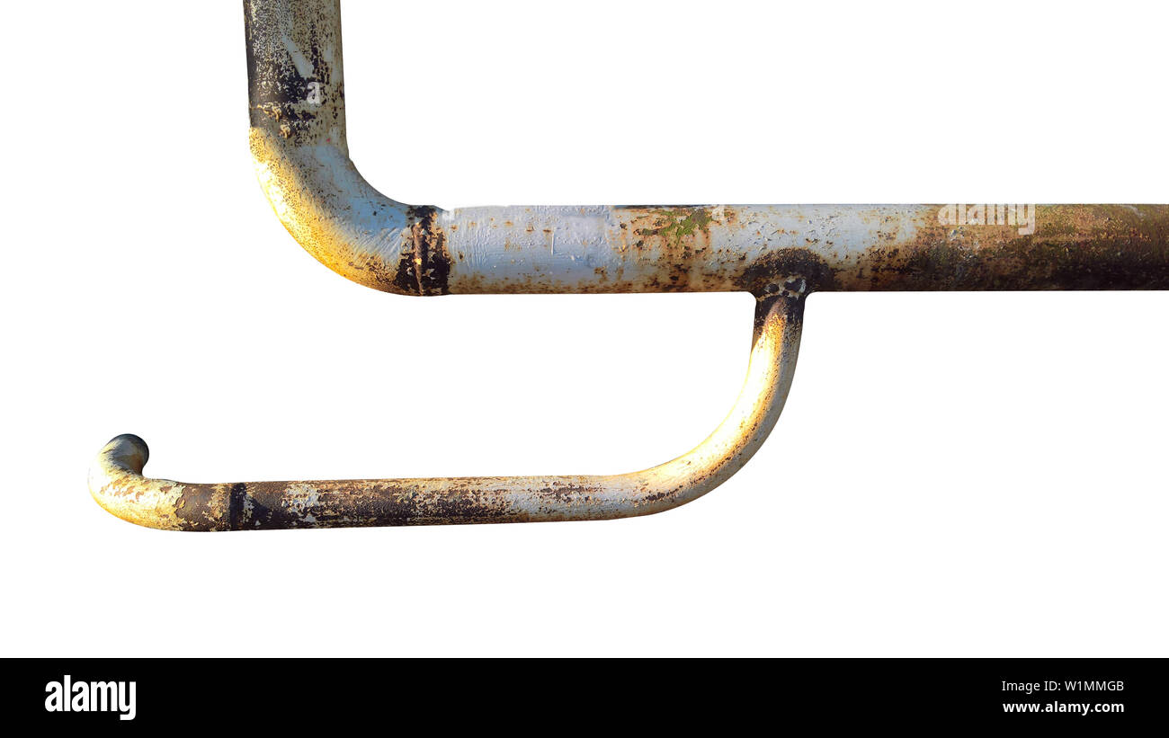 old rusty pipe. isolated on white background Stock Photo - Alamy