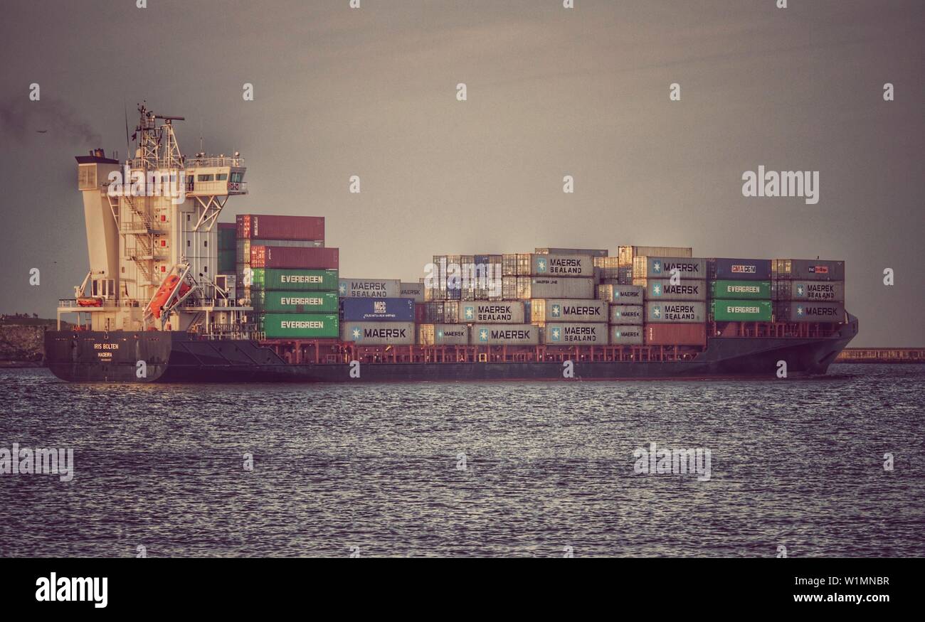 container transportationsystem cargocontainer export Stock Photo - Alamy