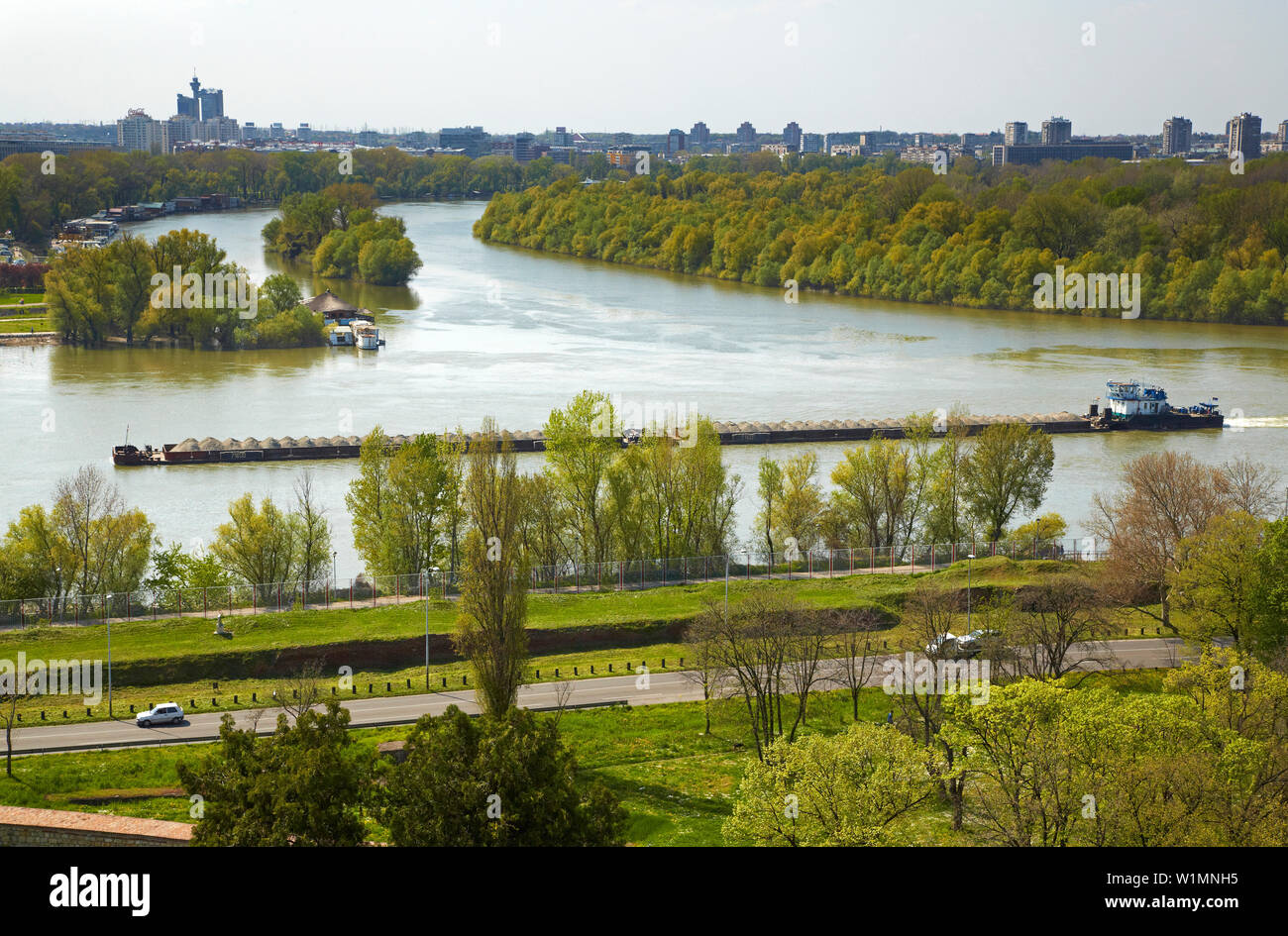 Belgrad , View from Kalemegdan Fortress at the confluence of the rivers ...