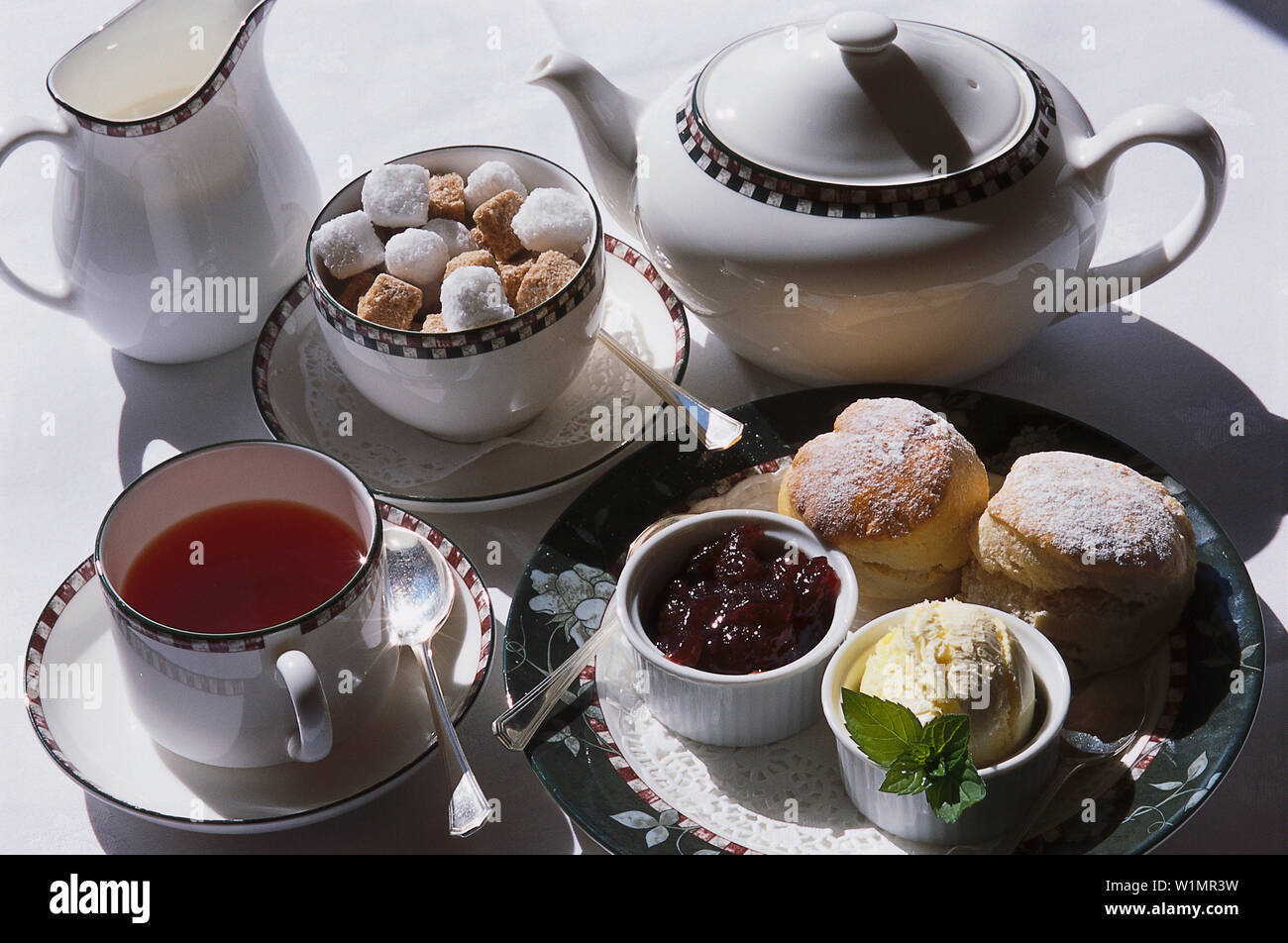 Devonshire Tea, Torquay, Devon England Stock Photo - Alamy