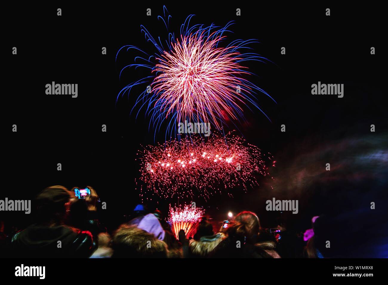 Christmas explosion fireworks celebration flame Stock Photo - Alamy