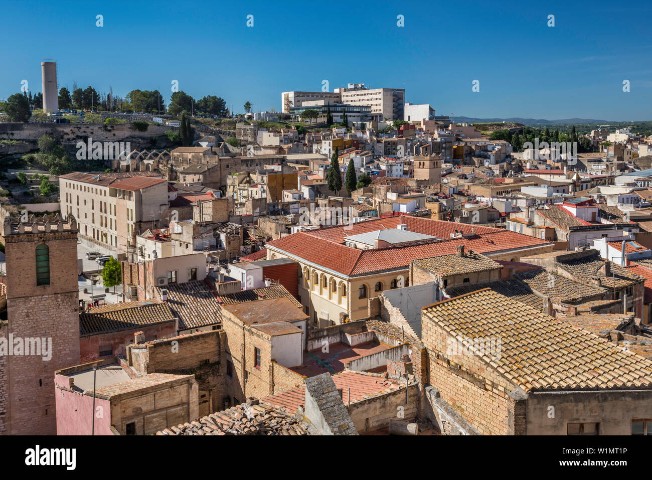 Old Town in Tortosa, view from Castell de la Suda in Tortosa, Catalonia ...