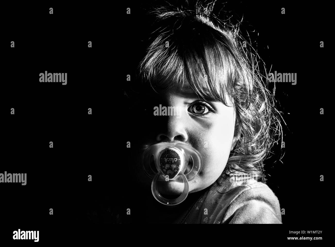 portrait one girl monochrome people Stock Photo - Alamy