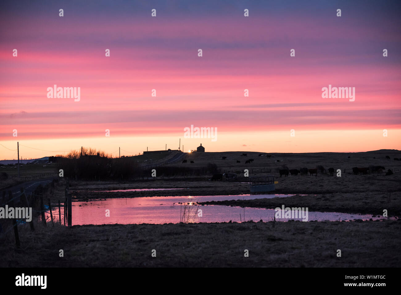 sunset beach dusk landscape sky Stock Photo - Alamy