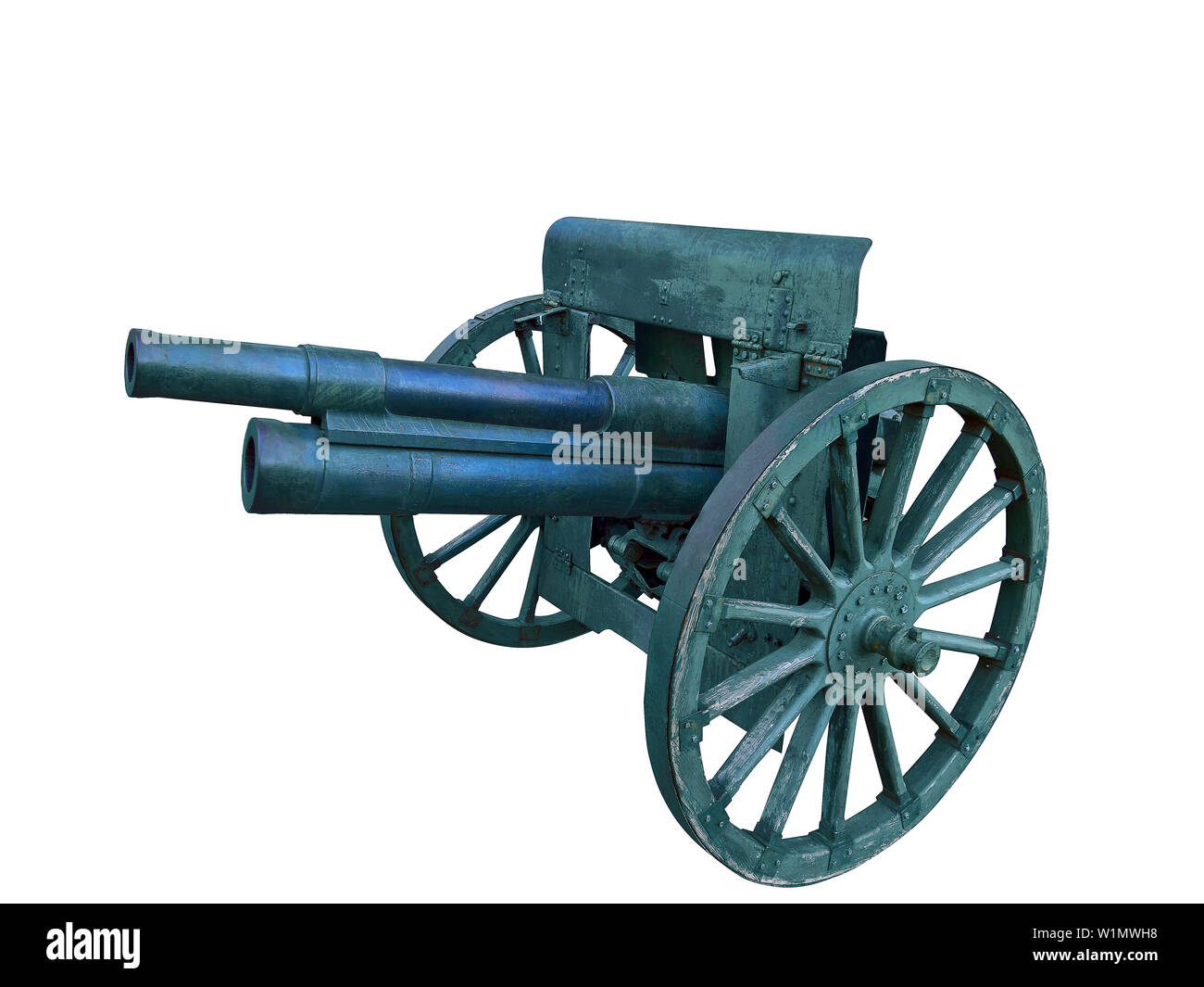 green artillery gun isolated on white background Stock Photo - Alamy