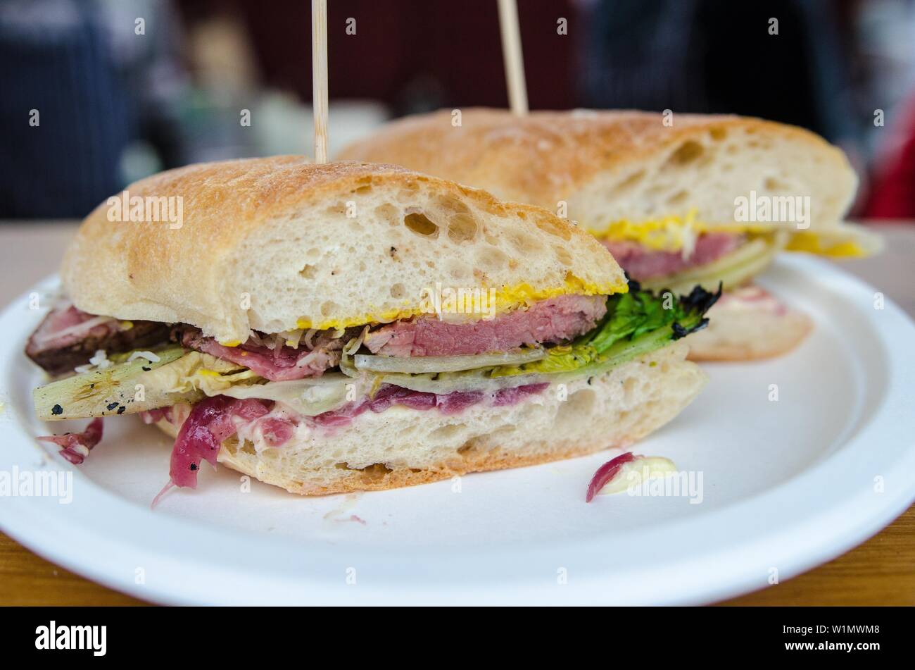 bun tomato ham sandwich food Stock Photo - Alamy