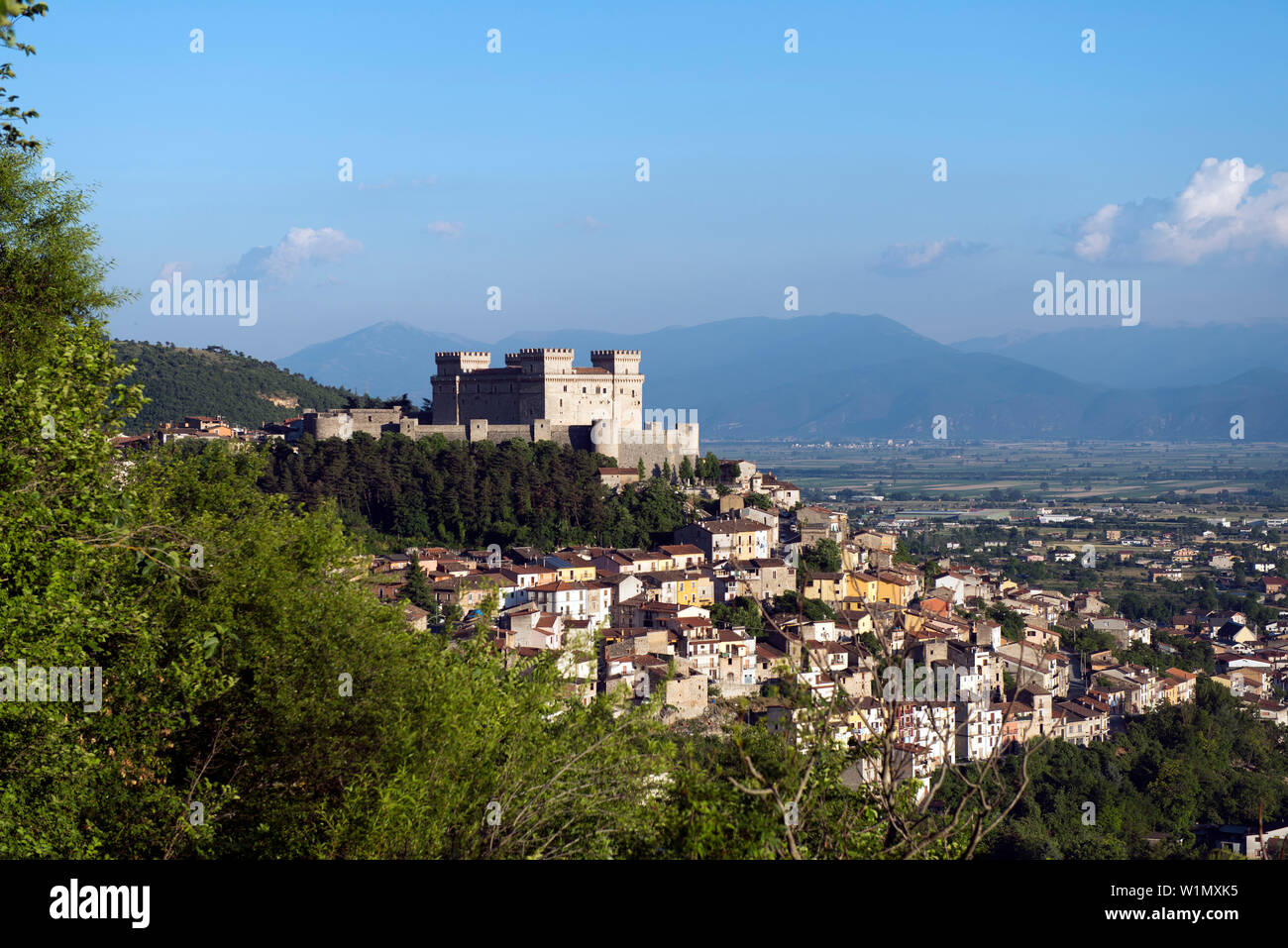 View to Celano with its dominating castle Stock Photo - Alamy