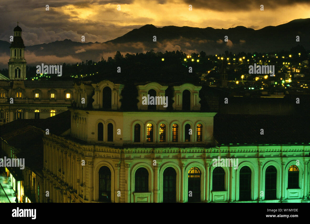 Cuenca after sunset, Cuenca, Ecuador South America Stock Photo - Alamy