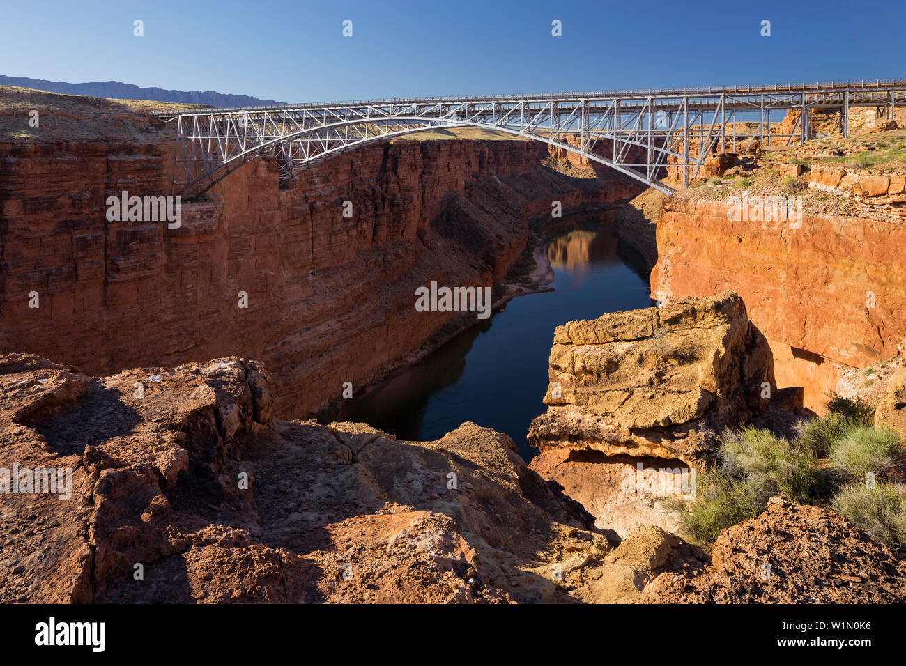 Colorado River, Navajo Bridge, Vermilion Cliffs National Monument, Utah ...