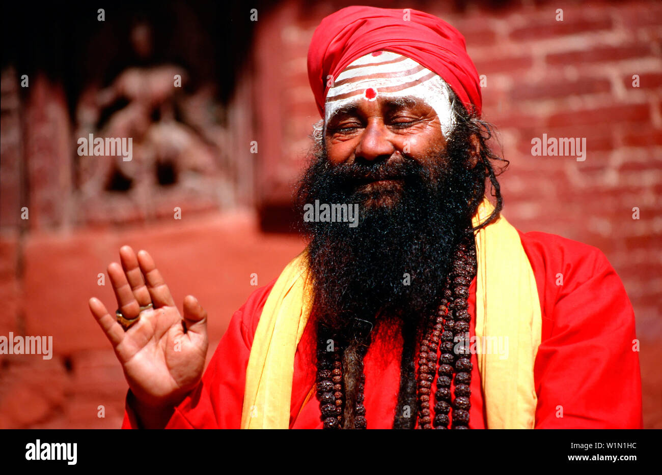 Hindu Priest at Kathmandu, Nepal, Asia Stock Photo - Alamy