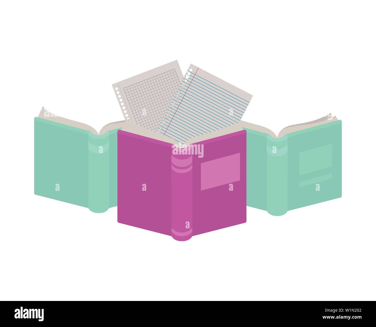 book of school open with white background Stock Vector Image & Art - Alamy