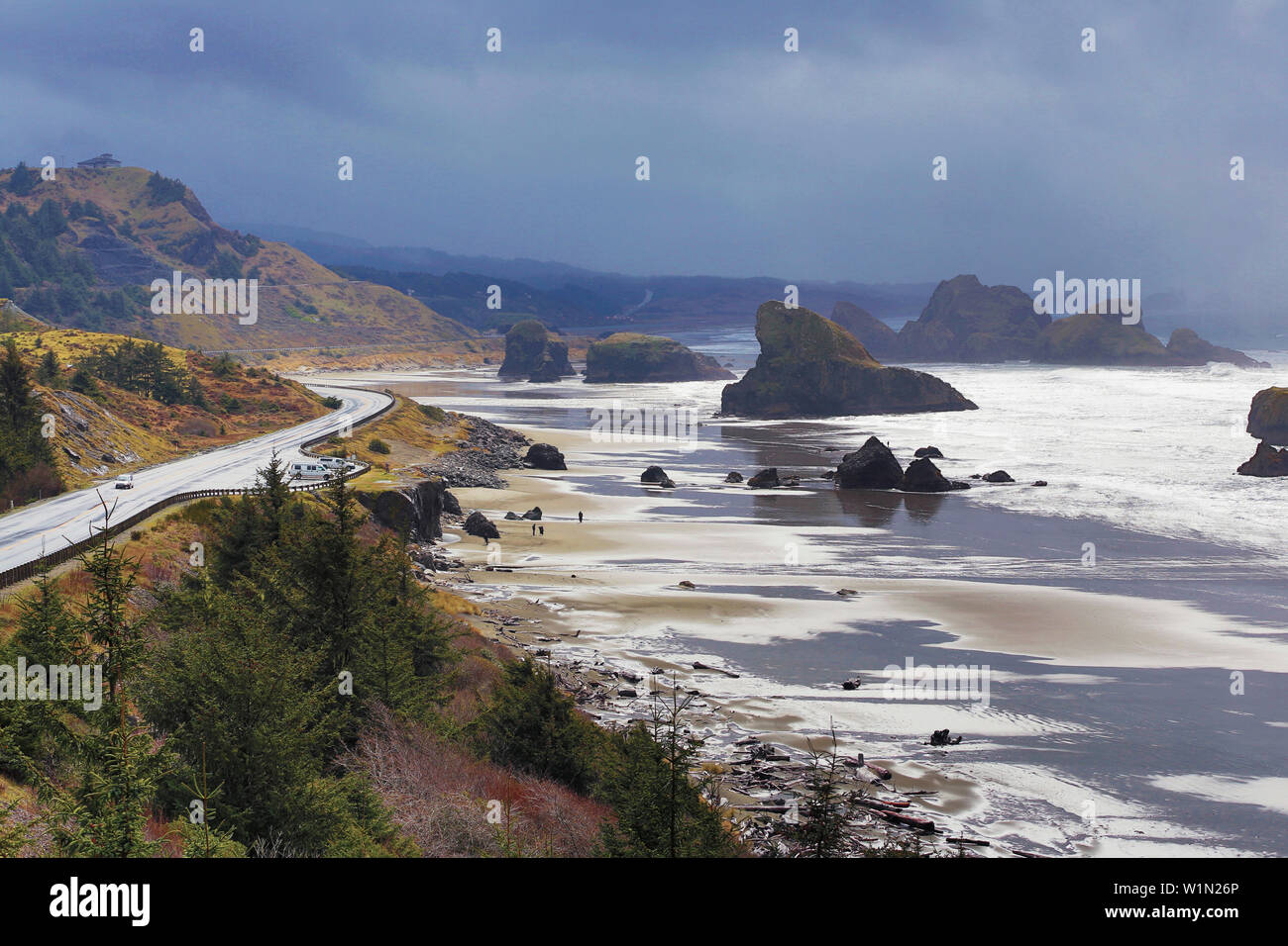 View at rocky coast at Cape Sebastian , Oregon , USA Stock Photo - Alamy