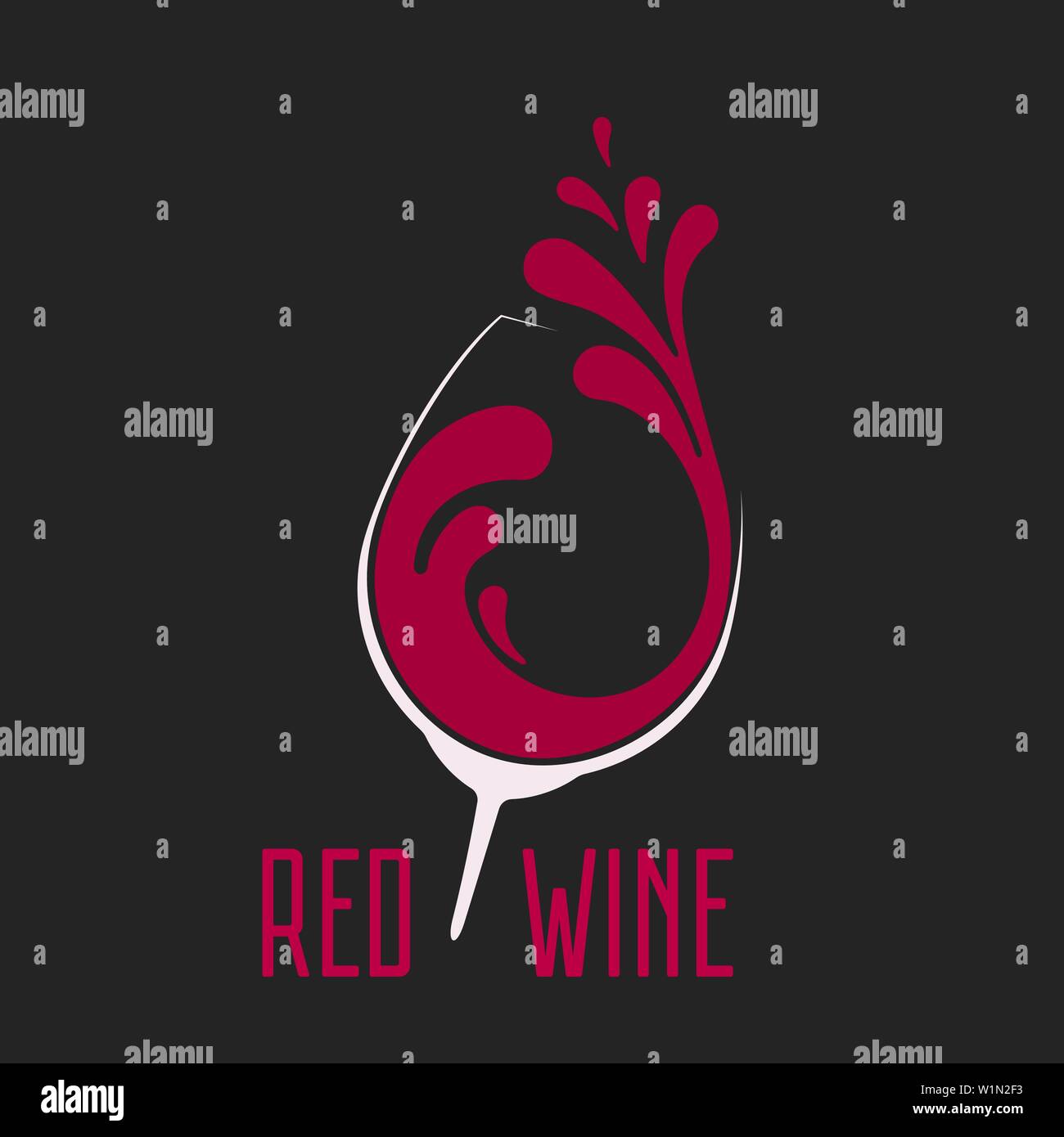 Glass of Wine with splash logo design Stock Vector Image & Art - Alamy