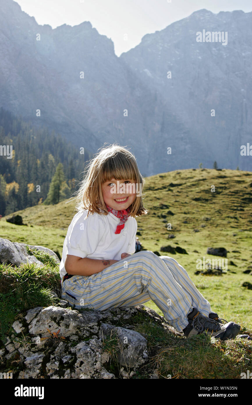 little girl in the mountains, Alps, Austria Stock Photo - Alamy