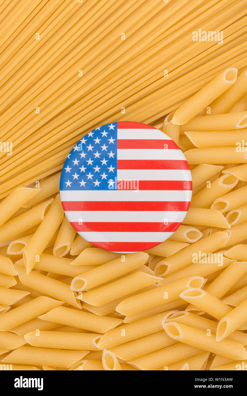 May 2019 US proposes trade tariffs tax on imported EU pasta. Metaphor ...