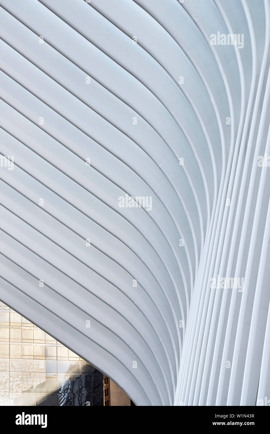 elements in detail of the Oculus which is a futuristic train station by ...