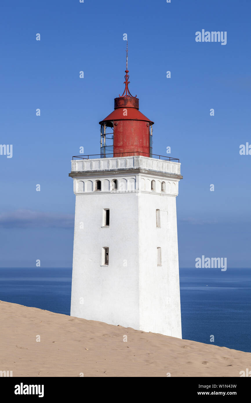 Lighthouse Rubjerg Knude in the dunes of Rubjerg Knude between Lønstrup ...