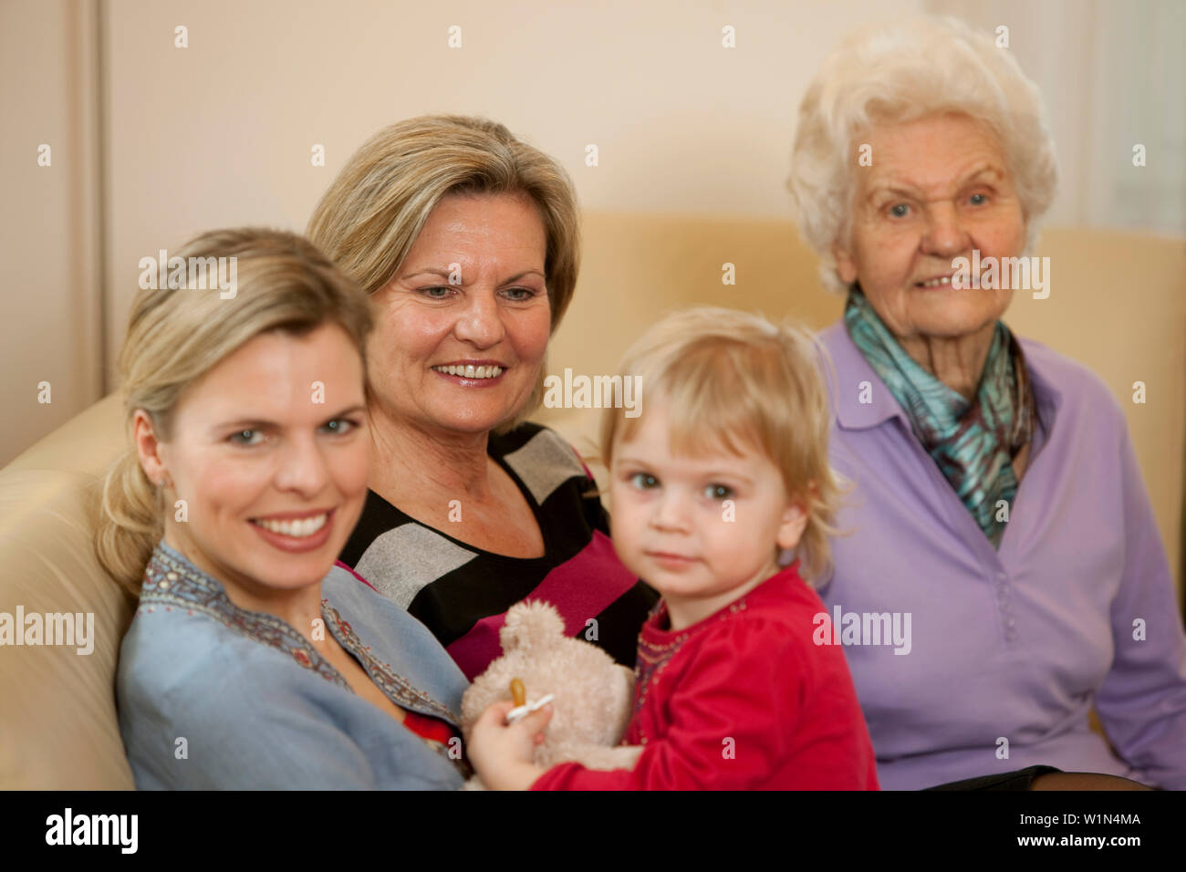 Four female generations of a family Stock Photo - Alamy