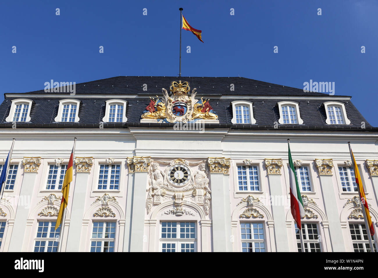 Rococo Town Hall on Market Square in Bonn, North Rhine-Westphalia ...