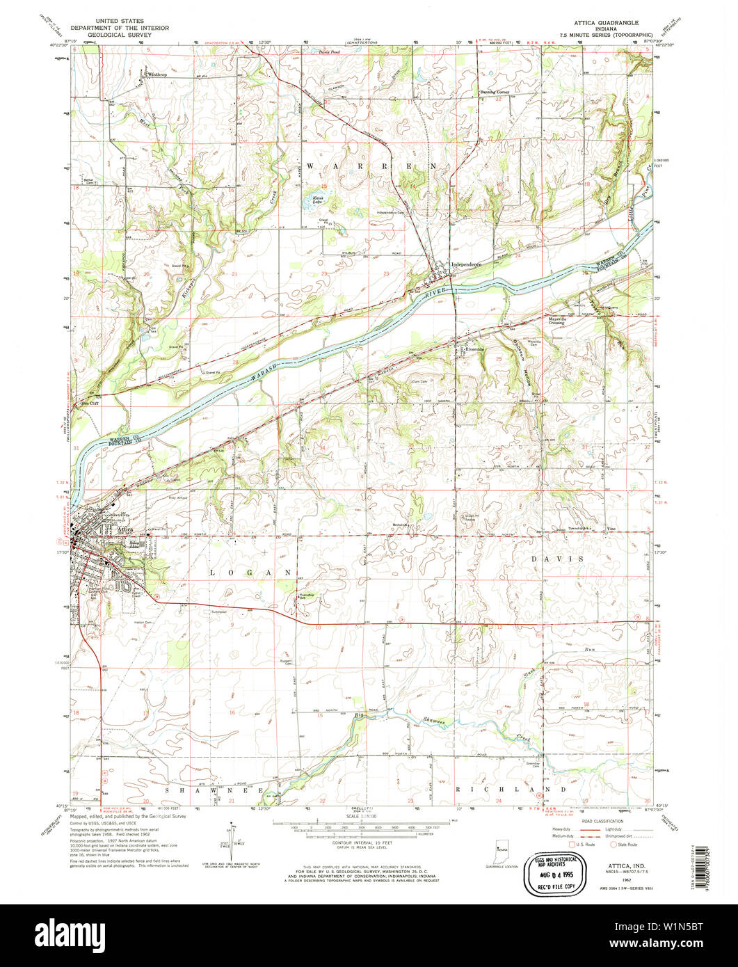 Attica indiana map hi-res stock photography and images - Alamy