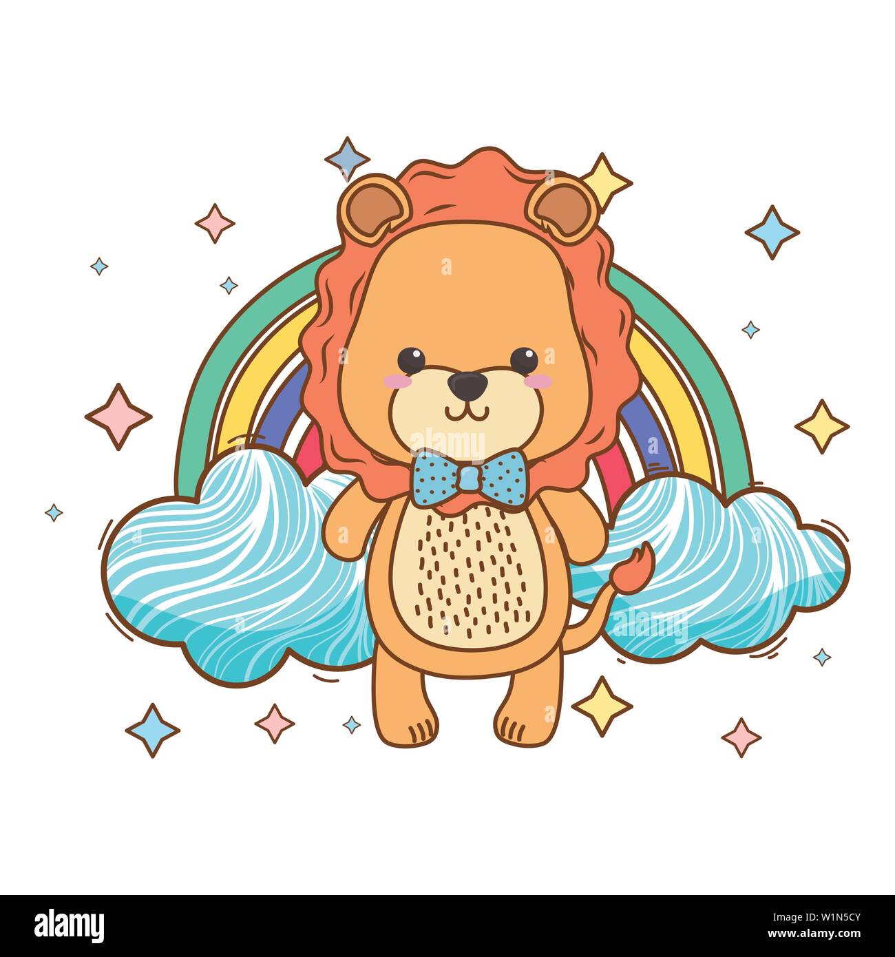 Lion cartoon design, Animal cute zoo life nature and fauna theme Vector ...