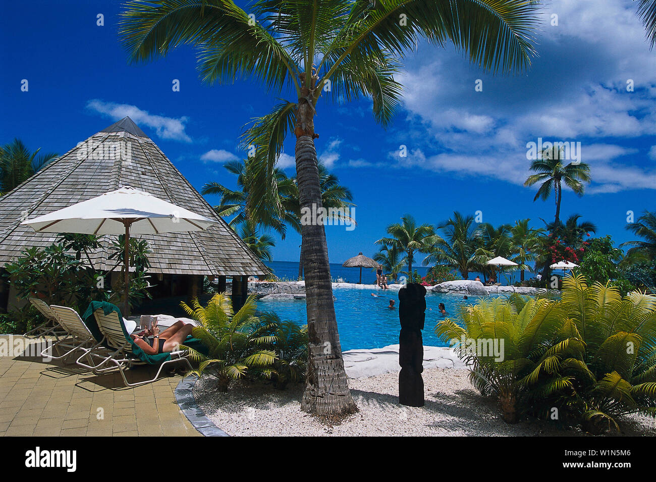 Swimming Pool, Sonaisali Island Resort near Nadi, Viti Levu, Fiji Stock ...