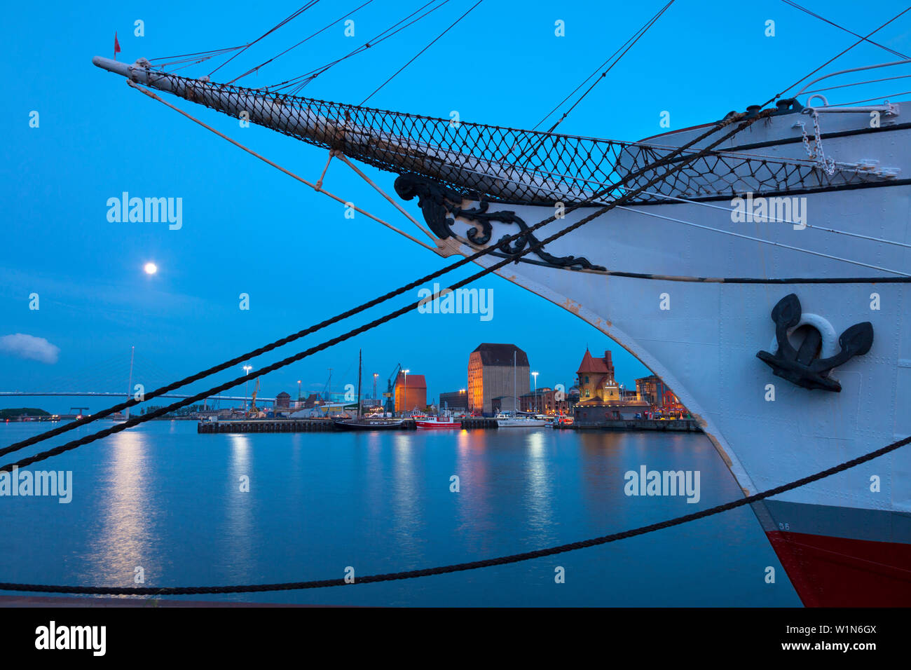 Sailing ship Gorch Fock I in the harbour, Stralsund, Baltic Sea ...