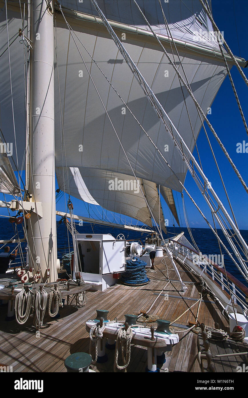 Main Deck, Star Clipper Caribbean Stock Photo - Alamy