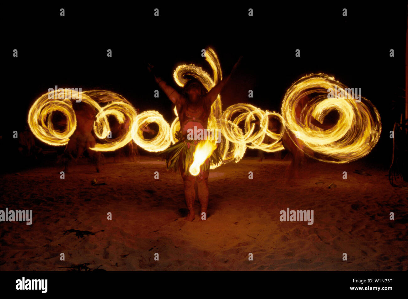 Firedancer, Tiki Theatre Village, Moorea French Polynesia Stock Photo ...