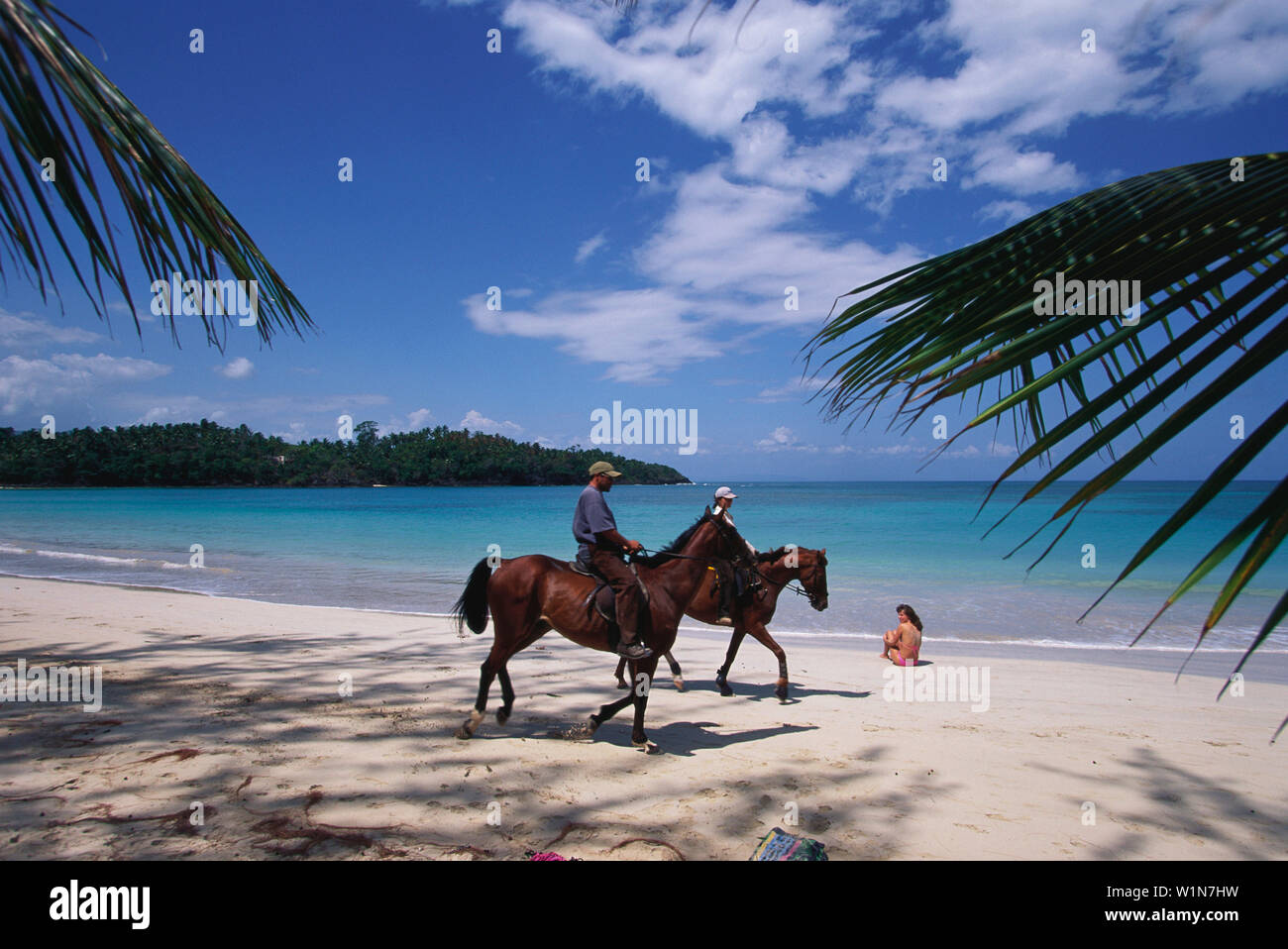 Reiten am Strand, Dominikanische Republik Karibik Stock Photo - Alamy