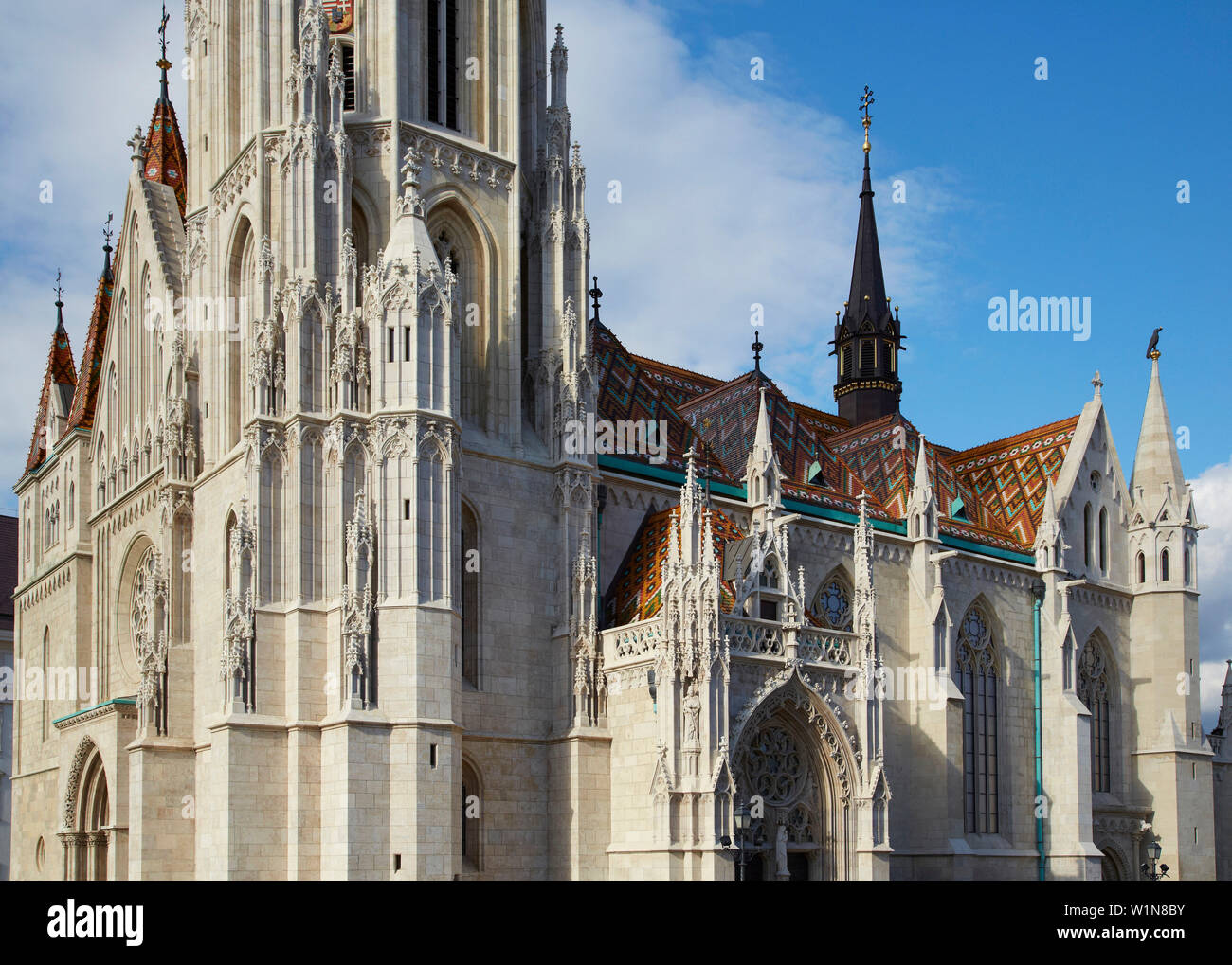 Matthiaskirche at Buda , Budapest , River Danube , Hungary , Europe ...