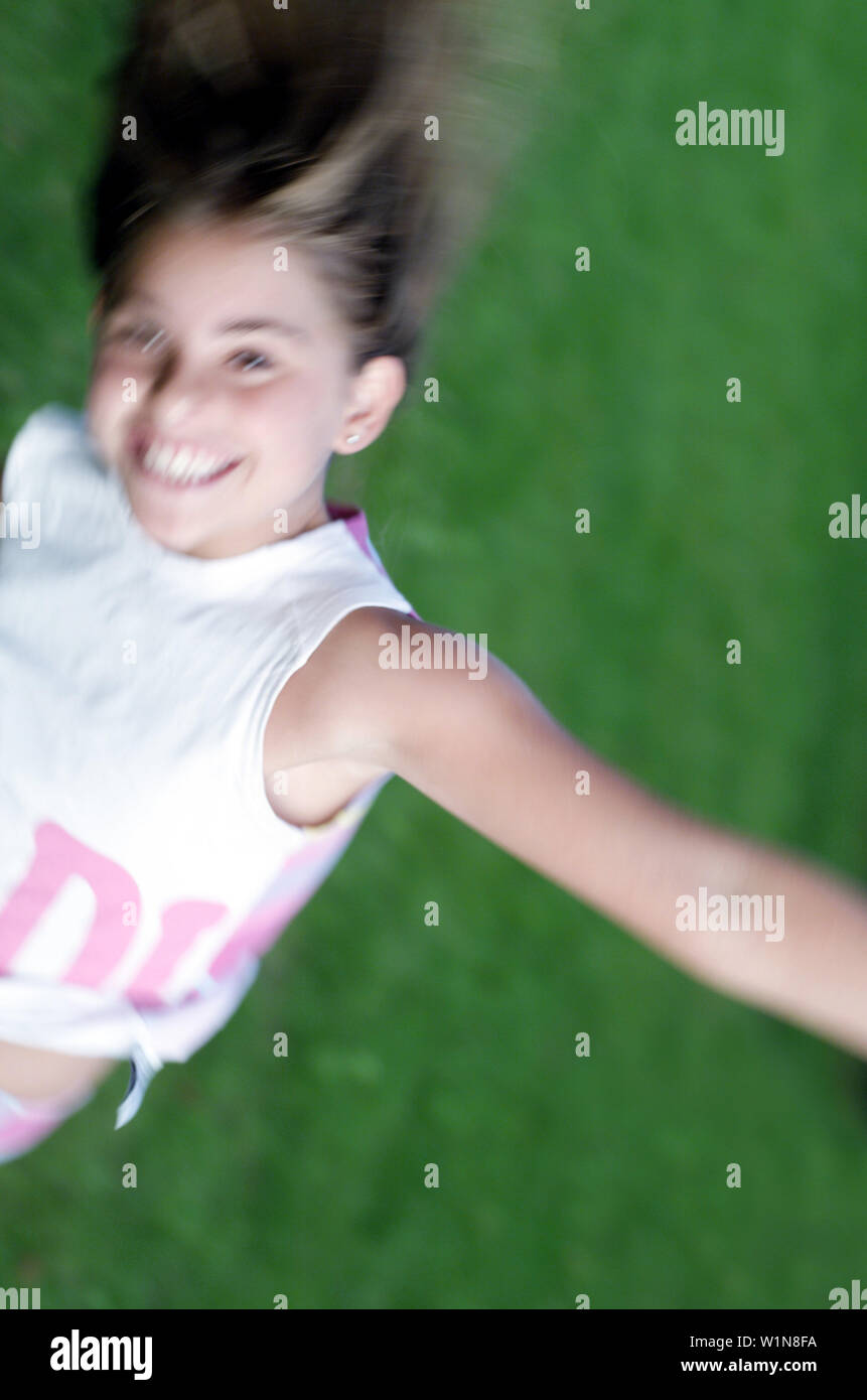 Happy dancing girl, people laughing Stock Photo - Alamy