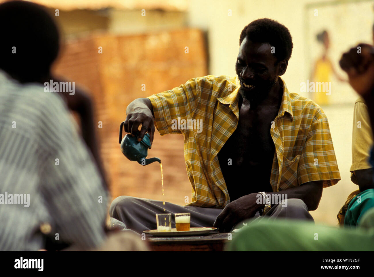 Men drinking tea, Gambia, Africa Stock Photo - Alamy