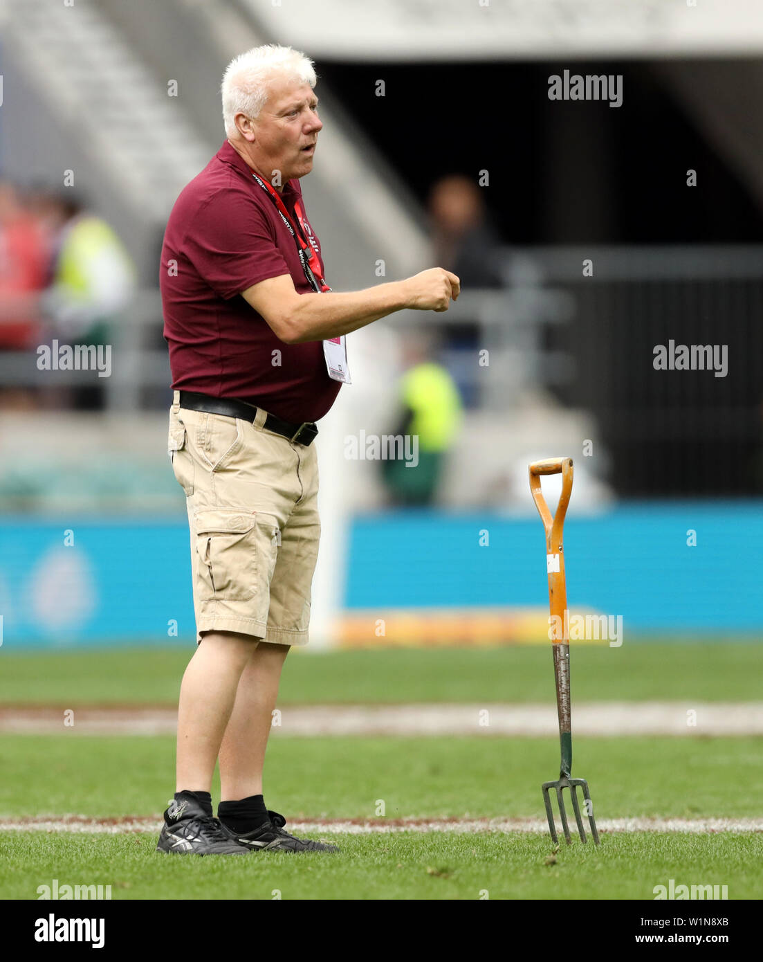 RFU Head Groundsman Keith Kent during day two of the HSBC London Sevens ...