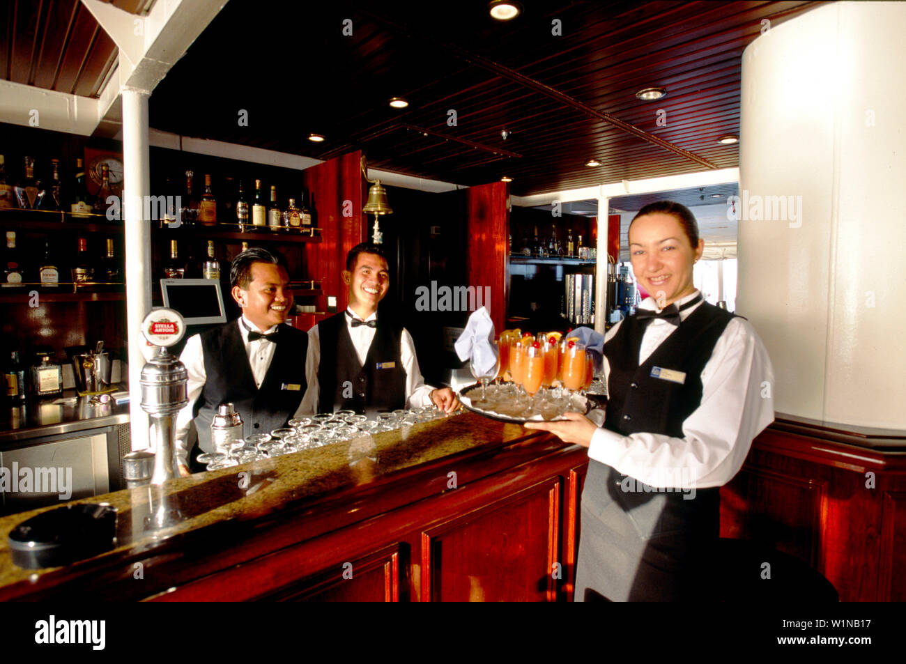 Welcome Cocktails, Royal Clipper Caribbean Stock Photo - Alamy