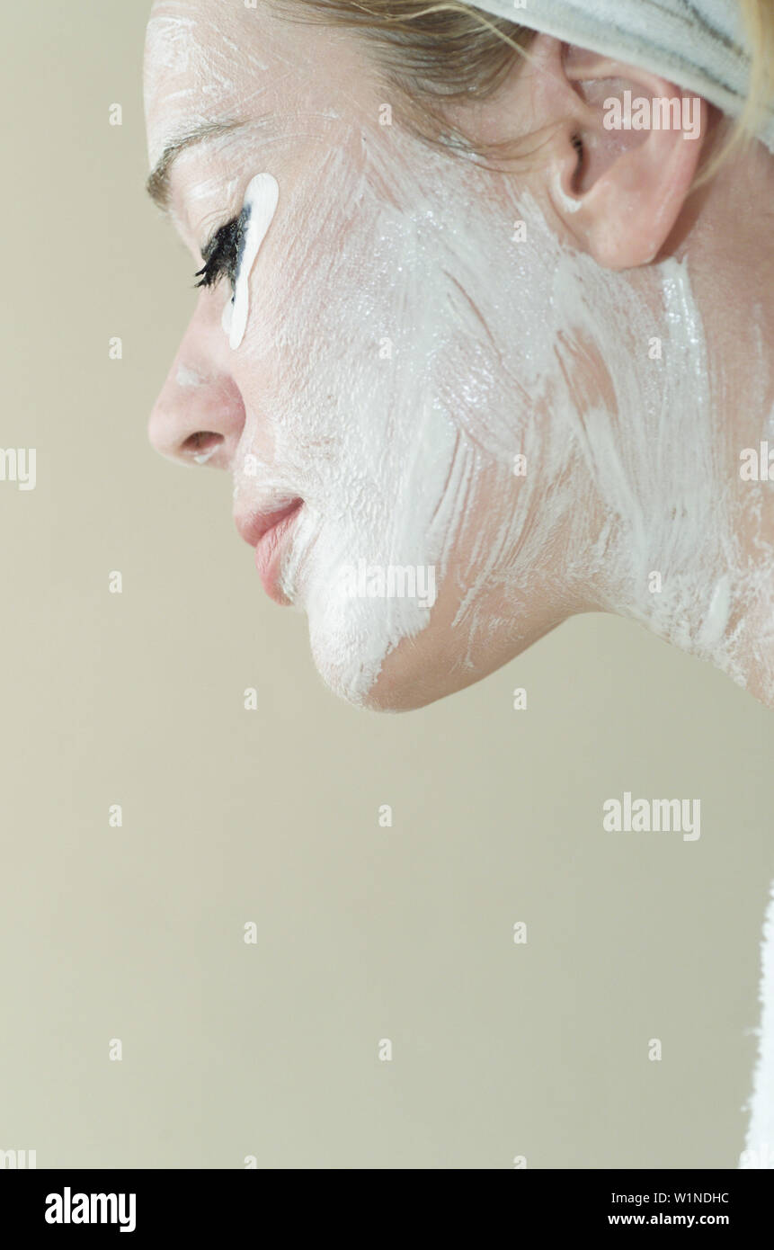 Woman with face masc, people facemassage Stock Photo - Alamy