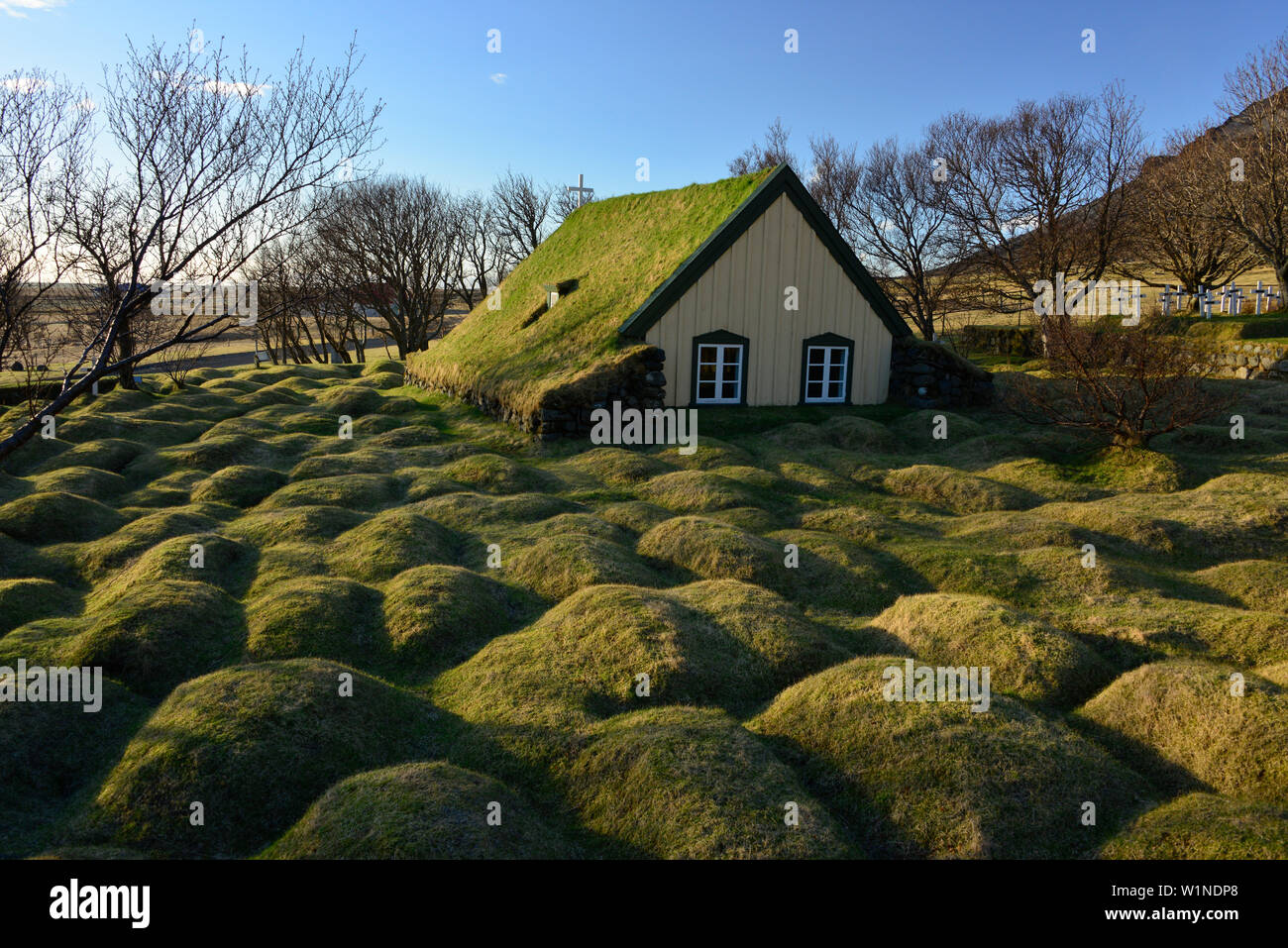 Turf church Hofskirkja, last to be built in this traditional style ...