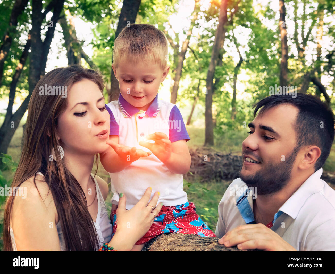 boy with his parents on the nature Stock Photo - Alamy