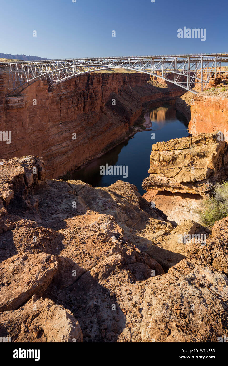 Colorado River, Navajo Bridge, Vermilion Cliffs National Monument, Utah ...