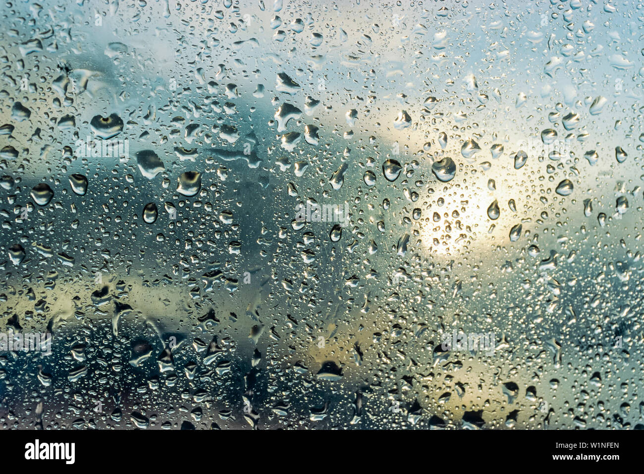 rainy weather, raindrops on window Stock Photo - Alamy