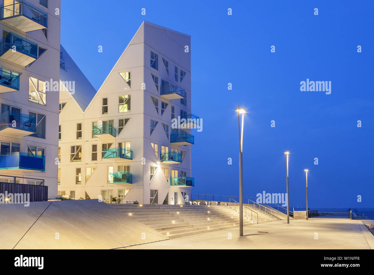 Iceberg houses in the harbour in Aarhus, Middle Jutland, Jutland ...